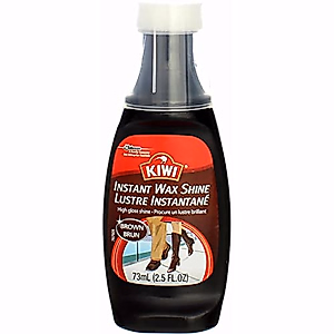 KIWI Instant Leather Wax Shine, Brown 2.50 oz (Pack of 3)