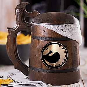 Tyranids Beer Stein, Personalized 40K Wooden Beer Mug, Wooden Tankard