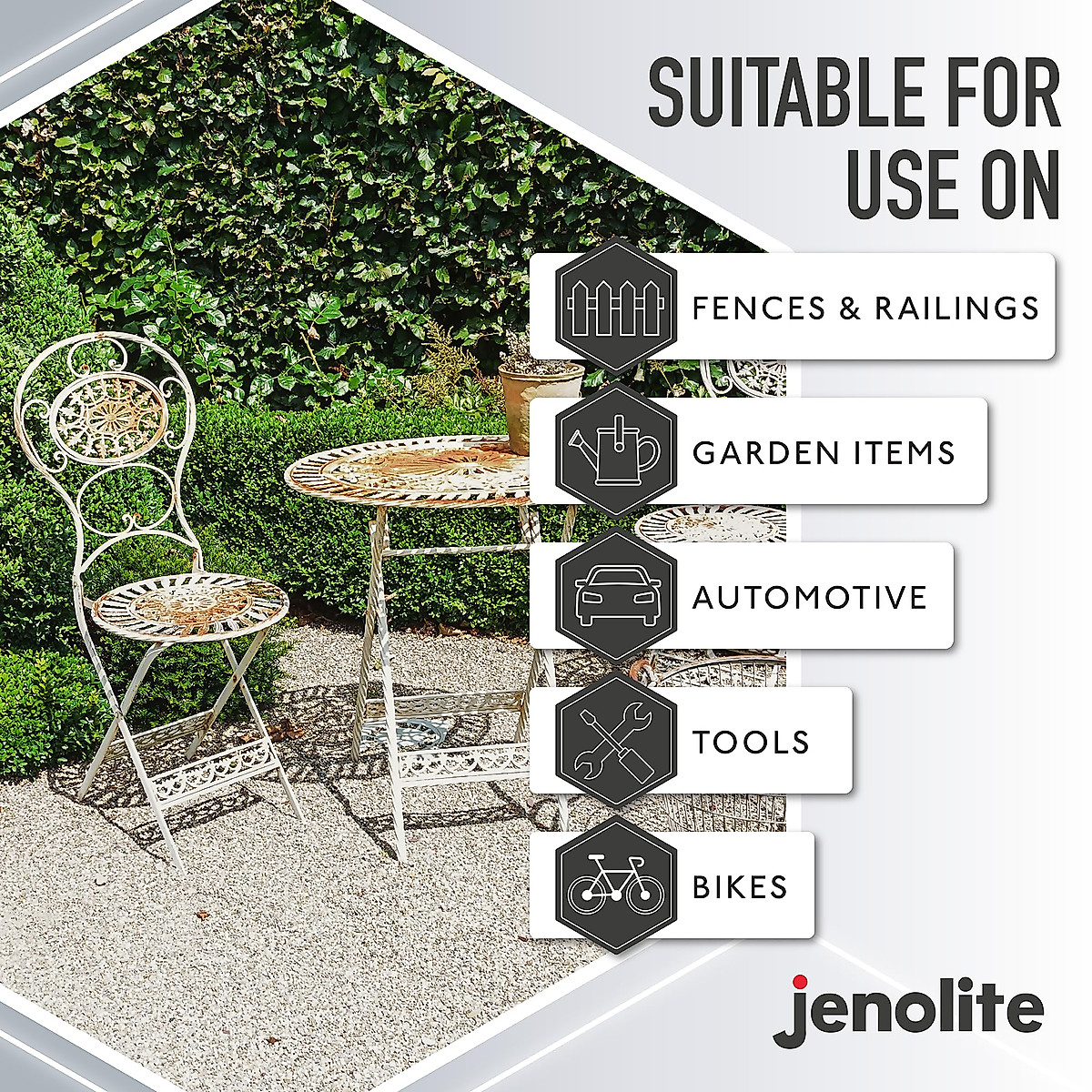 JENOLITE Rust Remover - Thick Liquid - Remover Rust Back to Bare Metal - 5oz (150ml)