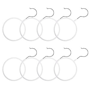 Cabilock 24pcs Circle Shawls Organizing Steel and for Organizer Hanger Wardrobe Belt Bathroom Save Neckties, Saver Pashminas Scarves, Clothes White Non Rack Scarf Clo Accessories