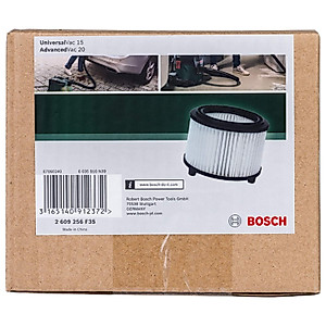 Bosch Home and Garden 2609256F35 Cartridge Filter for UniversalVac 15 and AdvancedVac 20 Vacuum Cleaners Washable