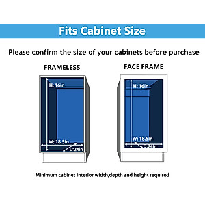 LOVMOR Slide Out Cabinet Drawers Pots and Pans Organizer and Storage, 14" W x 21" D, 2 Tier