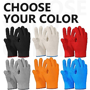 Killer's Instinct Outdoors 1 Pair Heat Resistant Gloves Oven Gloves Heat Resistant with Fingers Red Oven Mitts Kitchen Pot Holders Cotton Gloves Red Kitchen Gloves Double Oven Mitt Set