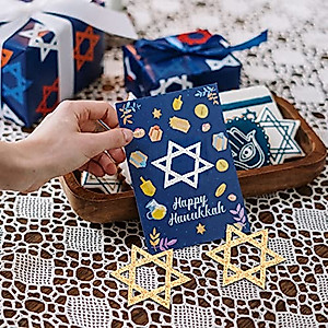 NOLITOY 50pcs Hanukkah Decoration Adorn Hanukkah Menorah Decorations Chanukah Ornaments Party Jewish Decked Favor Star of David Glitter New Non-woven Fabric The Gold Christmas