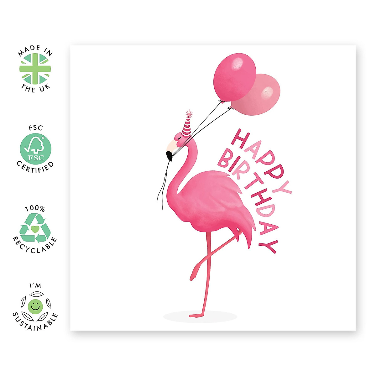 CENTRAL 23 Birthday Card For Sister - Pink Flamingo - Pink Happy Birthday Card For Her - Gifts For Female Friends Daughter Niece Her - Comes With Fun Stickers