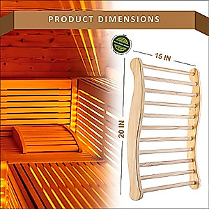 Zatiki Wooden Sauna Backrest – S-Shape Ergonomic Sauna Chair with Backrest for Traditional & Infrared Sauna Support Headrest Sauna Accessories – Spruce Wood Sauna Bench