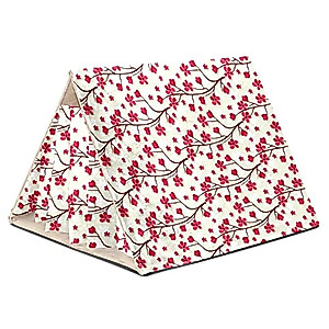 Y-DSIWX Guinea Pig House Bed, Rabbit Large Hideout, Small Animals Nest Hamster Cage Habitats Beautiful Cherry Blossom Pattern Pink