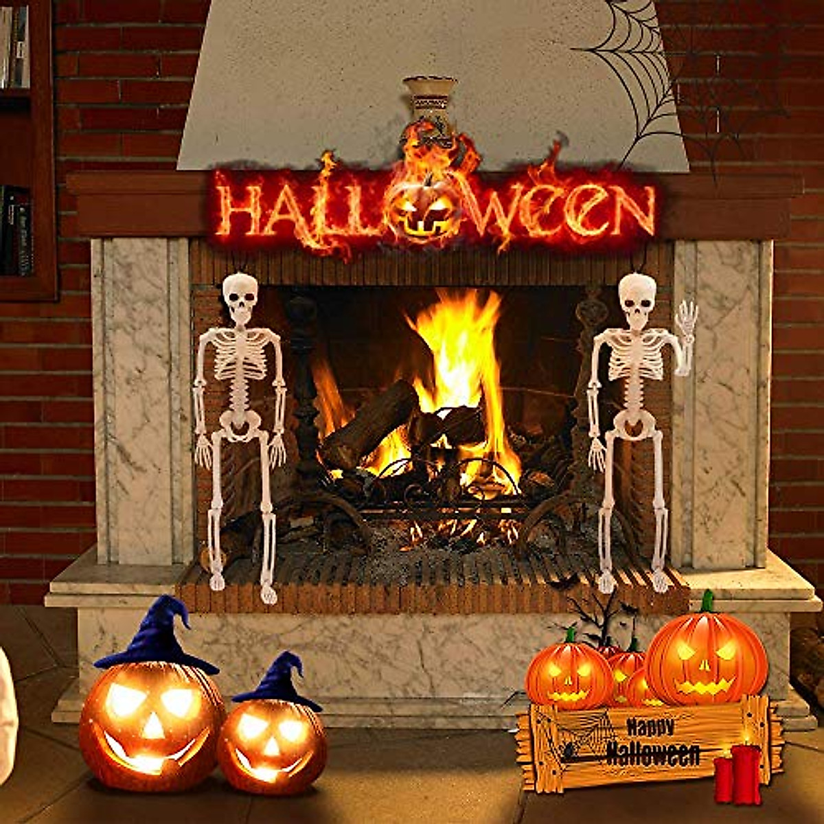 BLUELF Halloween Skeleton Decorations for Halloween Party Decorations, 2 Packs
