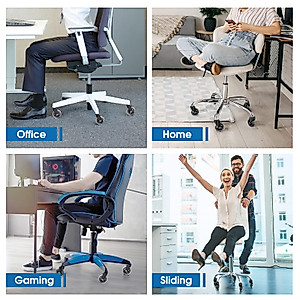 MaxGear Office Chair Wheels, 3 Inch Replacement Soft Mute Desk Caster Wheels for Work & Gaming Chair, Heavy Duty and Safe for All Floors & Hardwood, Universal Fit for 98% of Chairs, Set of 5, Black