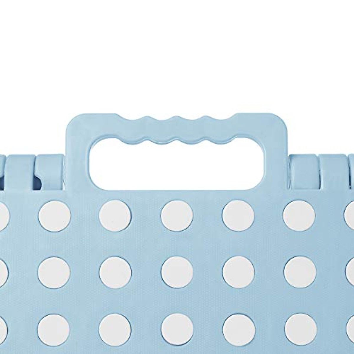 Casafield 9" Folding Step Stool with Handle, Blue - Portable Collapsible Small Plastic Foot Stool for Kids and Adults - Use in The Kitchen, Bathroom and Bedroom