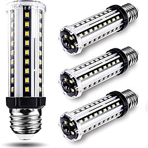 LED Corn Light Bulb 100W Equivalent 16W E26 LED Corn Light Bulb, Light Bulb 6000K Daylight, 1600 Lumen Super Bright T10 LED Bulb for Desk Lamp Pendant Lights Aquarium, Non-Dimmable, Pack of 4