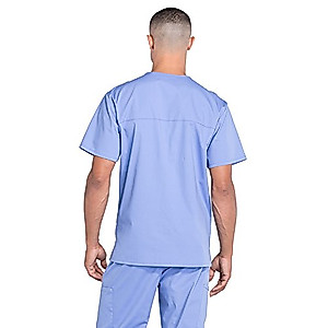Cherokee Scrubs for Men Workwear Professionals V-Neck Four-Pocket Scrub Top WW695, XL, Ciel Blue