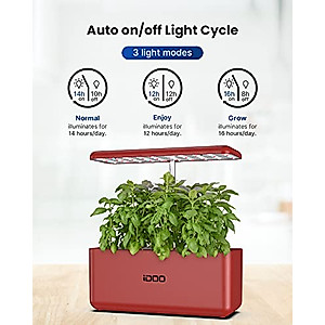iDOO Hydroponics Growing System, Indoor Herb Garden Starter Kit with LED Grow Light, Smart Garden Planter for Home Kitchen, Automatic Timer Germination Kit