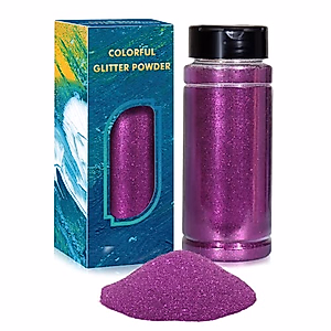 Bazayona Ultra Fine Glitter Powder 3.5oz Multi Purpose Premium Glitter for Arts & Crafts Epoxy Resin Jewelry Making Decoration Weddings Cards Flowers Cosmetic Body Nails Hair - Purple
