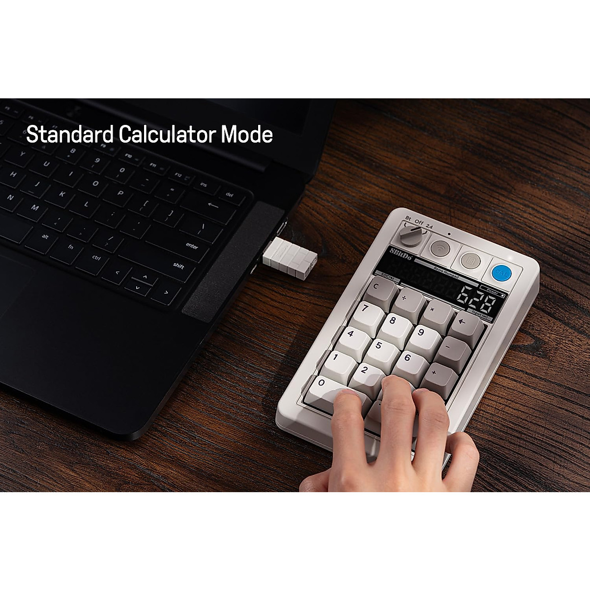 8Bitdo 18 Key Retro Mechanical Numpad, Supports PC & Standard Calculator Mode, Hot-swappable, PC Calculator Shortcut Button, Bluetooth/2.4G/Wired for Windows and Android - M Edition