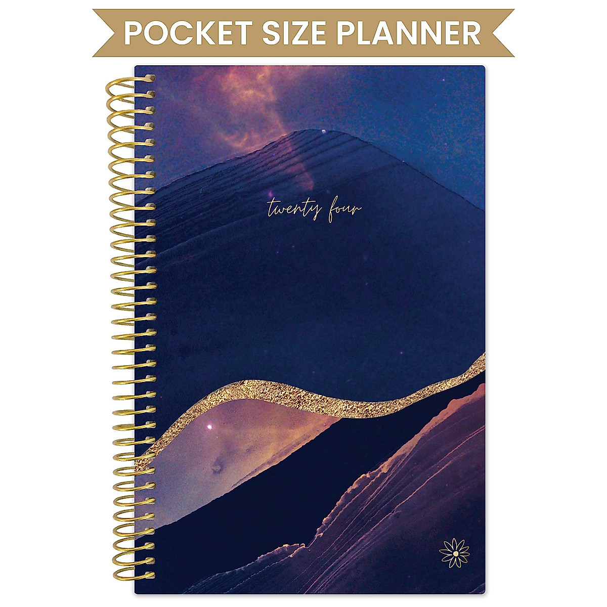 bloom daily planners 2024 Pocket Planner - 4” x 6” - (January 2024 - December 2024) - MINI Weekly/Monthly Agenda Organizer & Calendar Book - Midnight Mountains