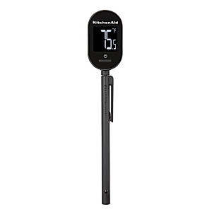 KitchenAid KQ910 Backlit Instant Read Digital Food Kitchen Grill Thermometer, Black