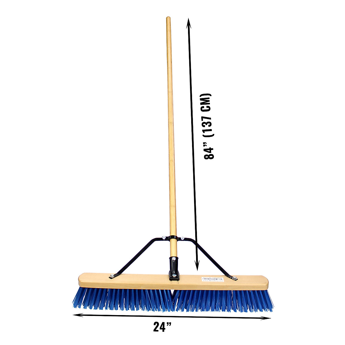 24'' RK Safety Wooden Push Broom with Brace and Bamboo Handle (Pack of 6)