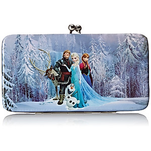 Concept One Handbags Frozen Group Shot Kiss Lock Wallet, Black, One Size