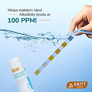Gritt Commercial Alkalinity Increaser Plus for Swimming Pool, Spa, & Hot Tub Water - Powder Formula - Keeps up Pool Health, Reduces Equipment Wear & Tear, Staining, and Scaling - 2 lbs