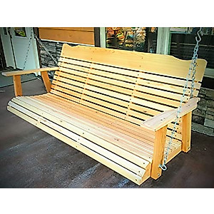 Kilmer Creek 5 Foot Natural Cedar Porch Swing, Amish Crafted, Includes Chain & Springs