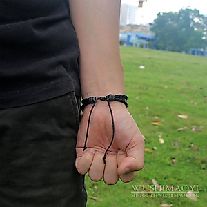 WUSHIMAOYI Triple Moon Goddess Bracelet Moon Goddess Jewelry Wiccan jewelry Moon Bracelet Braid Leather Bracelets