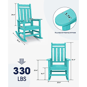 KINGYES Outdoor Patio Rocking Chair, Aruba