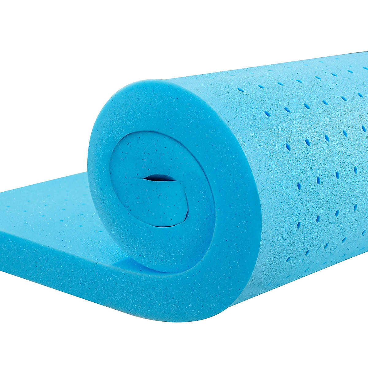 subrtex 3 Inch Memory Foam Mattress Topper Queen Gel-Infused Cooling Pad Pressure Relief Ventilated Bed Mattresses Topper, CertiPUR-US Certified,Blue