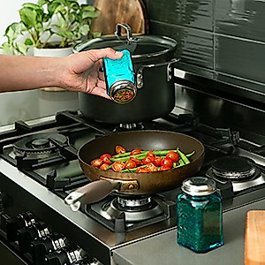 RSVP International Retro Glass Salt & Pepper Shaker | Stainless Steel Lids |, 8 oz, Turquoise