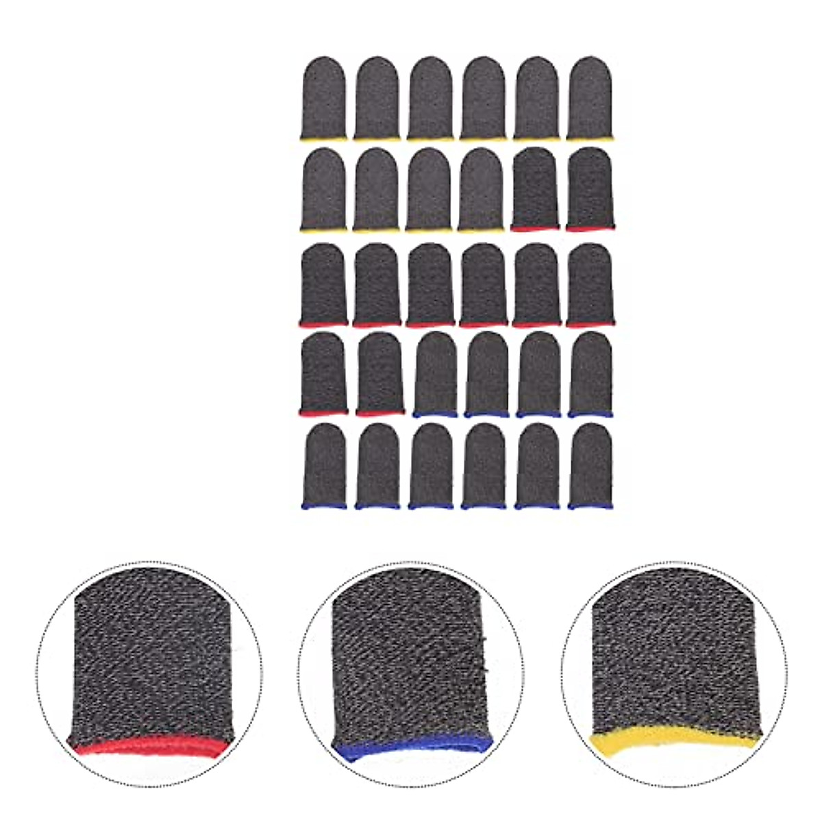 Hemobllo Accessories Finger Sleeve Gaming Finger Sleeve Touchscreen Sleeve: 30pcs Anti- Sweat Breathable Finger Cover for Mobile Phone Games Thumb Sleeves Finger Sleeves