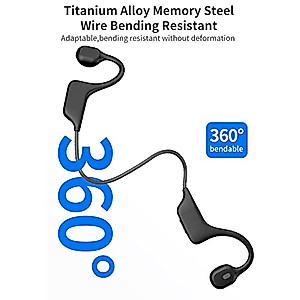 Somune Wireless Bone Conduction Headphones, Open-Ear Bluetooth Sport Headphones, Rainwater Waterproof, Built-in Mic Wireless Earphone for Running Cycling Yoga Hiking Driving Travel