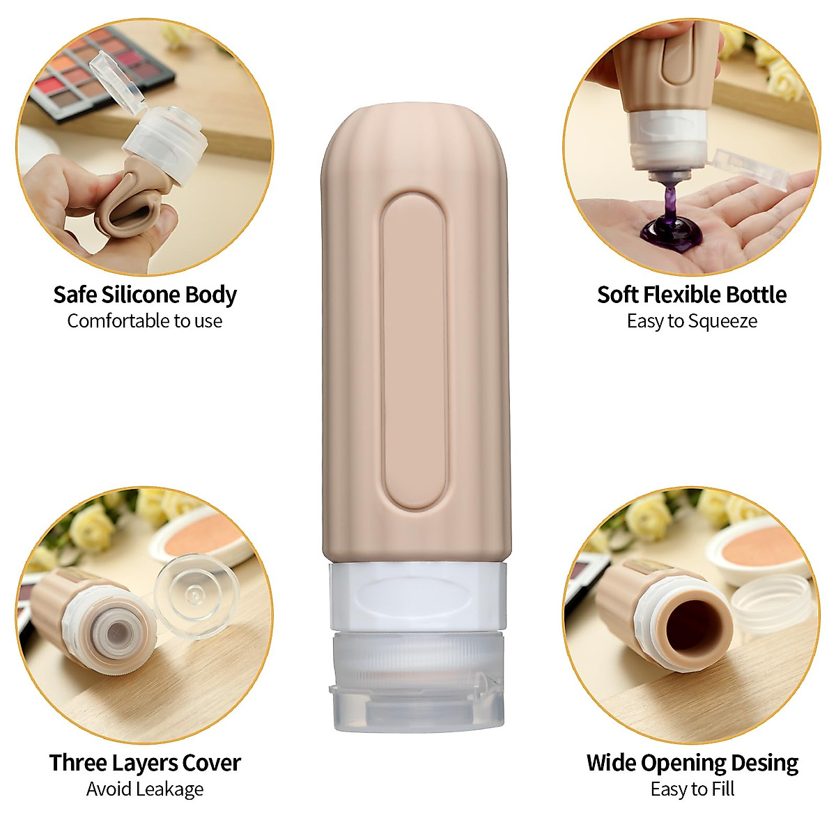 Mrsdry 16 Pack Travel Bottles Set for Toiletries, Leakproof Travel Containers for Toiletries TSA Approved Silicone Travel Accessories Squeezable Refillable 3oz for Shampoo Conditioner Lotion