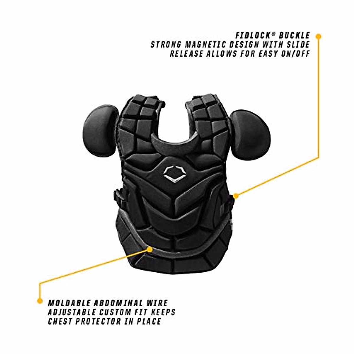 Evoshield Pro-Srz™ Chest Protector (W/ Nocsae Chest Guard) - Black, Intermediate [15"]
