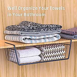 iSPECLE Under Shelf Basket and Stackable Under Shelf Basket, 6 Pack Black Wire Basket Under Shelf for Storage and 4 Pack Black Wire Storage Basket for Storage Pantry, Bundle Sales - Set o