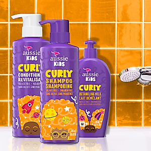Aussie Kids Shampoo, Conditioner, and Leave-in Conditioner Bundle for Curly Hair, Sulfate and Paraben Free