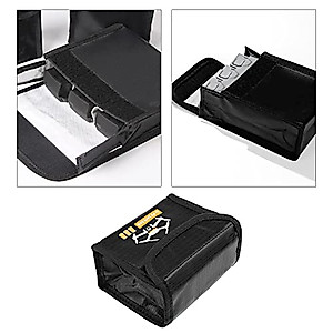 The Lord of the Tools Battery Explosion-proof Safety Bag Compatible with DJI Mini 3 Pro Drone Battery Safety Charging Storage Bag Replacement 121x95x63mm L Size