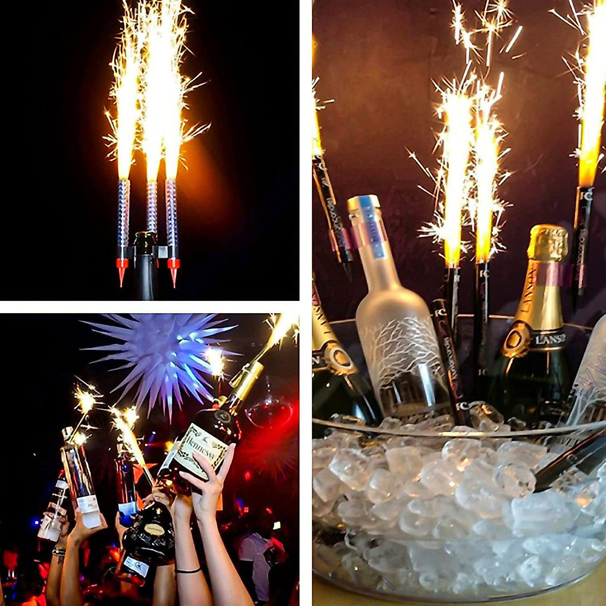 ZRM&E Three Holes Champagne Bottle Sparkler 6PCS Champagne Bottle Clips with Three Holes for Bottle Service,Triple Holder Wine Bottle Candle Safety Clips