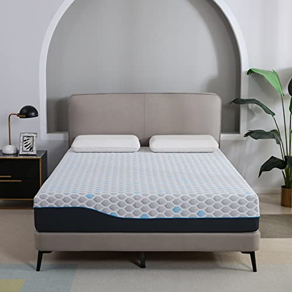 IULULU California King Mattress, 10 Inch Memory Foam Mattresses in a Box Medium Feeling, Bamboo Charcoal Gel Infused Bed in a Box with Fabric Cover, White, (JI-SOFT-10CK)