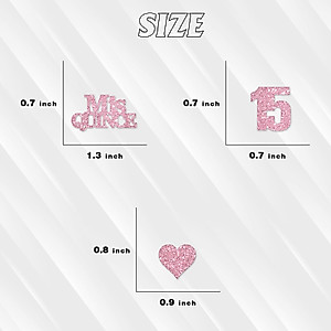 Helewilk Mis Quince 15 Confetti, Glittery Paper Confetti for Girls 15th Birthday Party Decoration,Anniversary DIY Craft Supplies, 120 Pcs (15 mis quince)