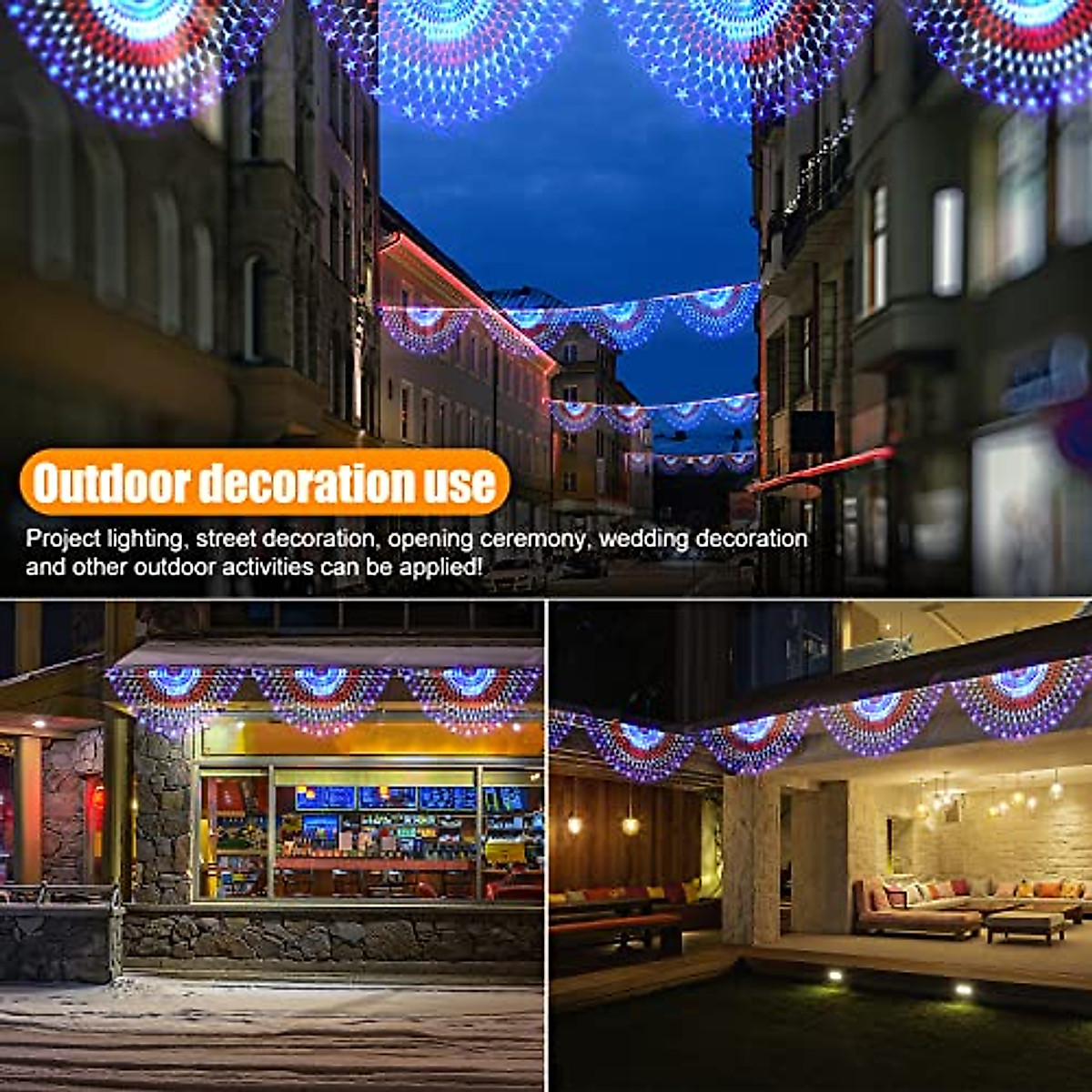 FAMILy LED American Christmas Lights Pleated American Flag Lights 4 x 2 Feet Patriot Decorations Holiday, Garden, Indoor and Outdoor Waterproof Flag Lights （1Pack）