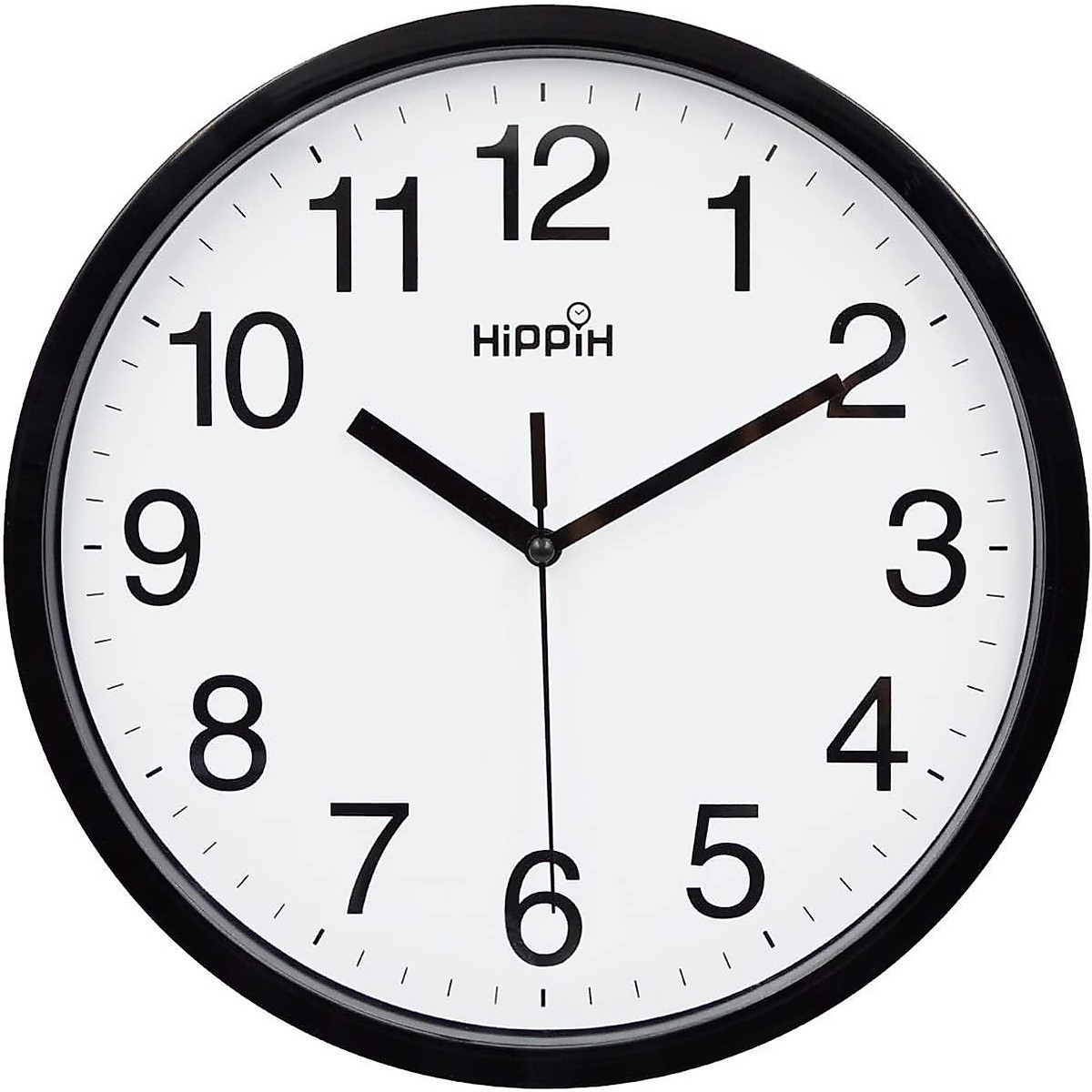 Yoobure 10 Inch Silent Quartz Decorative Wall Clock Non-Ticking Classic Digital Clock Battery Operated Round Easy to Read Home/Office/School Clock