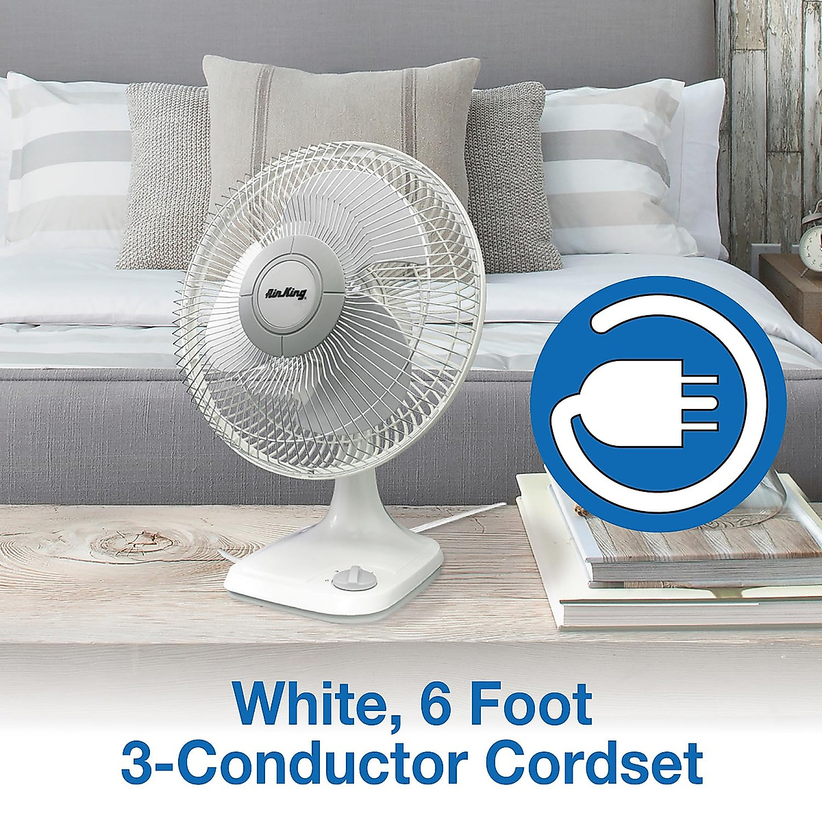 Air King 9102 12-Inch 3-Speed Oscillating Table Fan