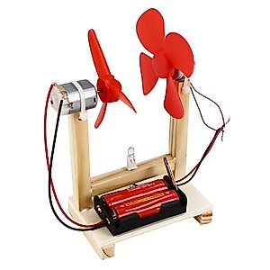 DIY Wind Generator Unique Power Generator Kit Children Small Motor Vertical Wind Turbines Electricity Toy Kit 1.5V