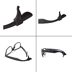 Keepons Ministretch Black Prevent Eyeglass Slipping Anti Slip Anti Slide Eyewear Sunglasses Spectacles Glasses Temple Tips Sports Ear Hooks Sleeves Retainer (2 Pairs)