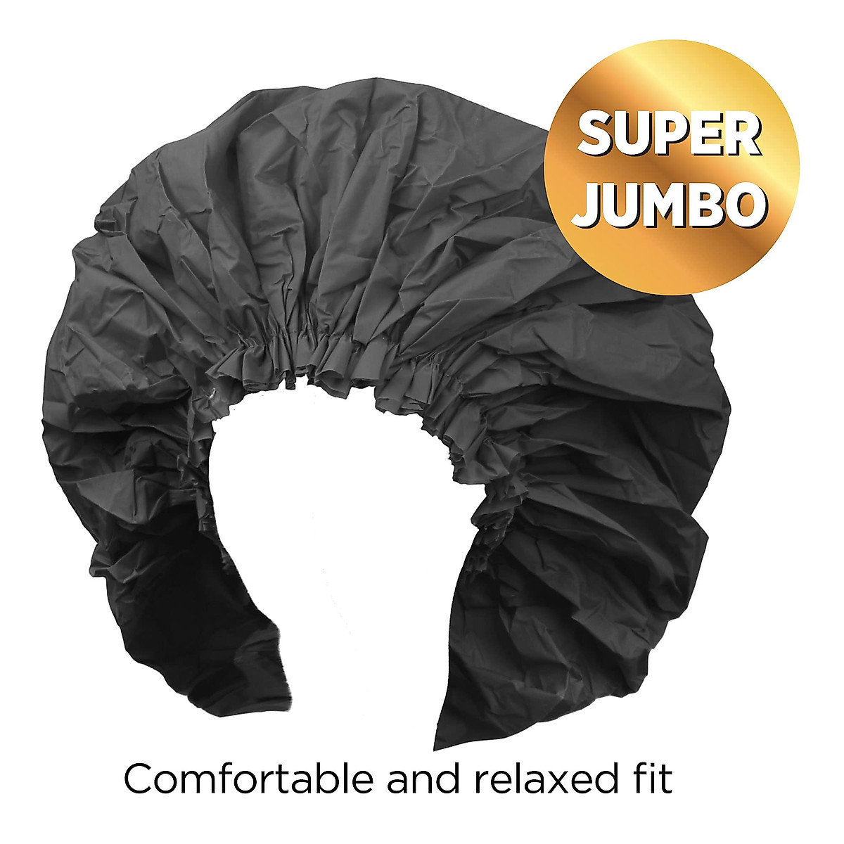 Donna Premium Collection Super Jumbo Shower Cap 2 Packs (Black)