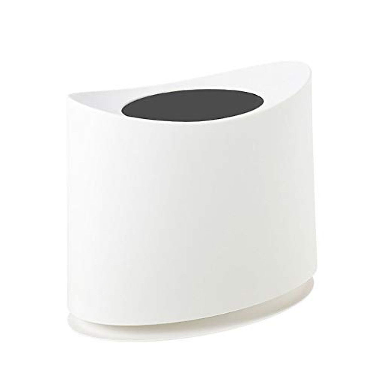 ZHANGJINYISHOP2016 Trash Garbage Can Double-Layer Trash Can, 10L Plastic Fashion Office Waste Paper Basket with Sturdy Plastic Liner, Oval Shape Trash Can Waste Bin (Color : White)