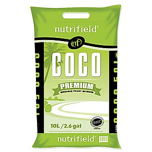 Coco Coir Premium RHP Certified Pre Buffered Pure Organic Coconut Coir Fiber Plant Grow Potting Soil 9 Quarts / 10 Liter / 2.6 Gallon Indoor/Outdoor Flower Vegetable Garden