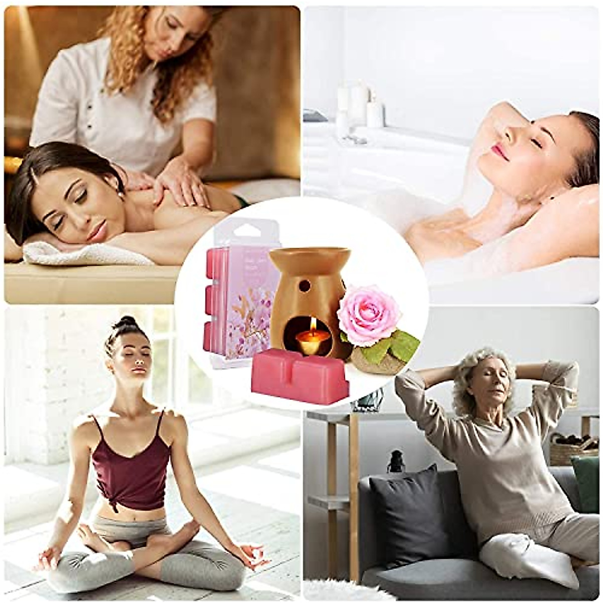 YIIA Scented Wax Melts, Wax Cubes, Scented Wax Melts for Warmer, Scented Wax Melts Wax Cubes for Relaxing Aromatherapy,Spa, Bath, Yoga（12 x2.5oz）