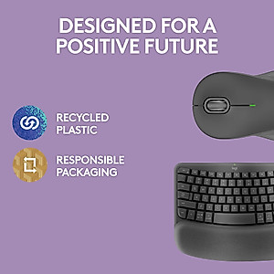 Logitech Wave Keys MK670 Combo, Wireless Ergonomic Keyboard with Signature M550 L Wireless Mouse, Comfortable Natural Typing, Bluetooth, Logi Bolt, for Multi-OS, Windows/Mac - Graphite