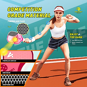 Pickleball Paddles Set of 2, USAPA Approved Lightweight Fiberglass Pickleball Set with 4 Pickleballs, 1 Pickleball Sling Bag, 2 Cooling Towels, Pickleball Gifts for Women Men Beginners & Professional